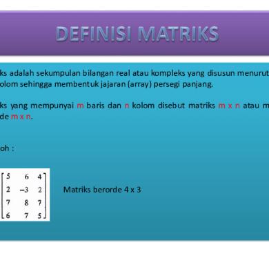 Pertemuan 6 - Matriks - Pengertian [PDF] | Documents Community Sharing