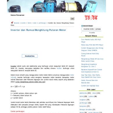 Inverter Dan Rumus Menghitung Putaran Motor (Menentukan Jumlah Kutub ...