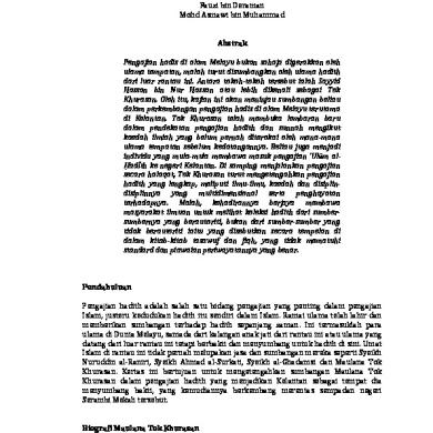 Tok Khurasan dan Pengajian Hadith [PDF] | Documents Community Sharing