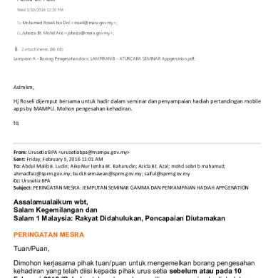 Fw_ Peringatan Mesra_ Jemputan Seminar Gamma Dan Penyampai... - Azida Bt [PDF] | Documents ...