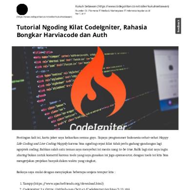 Tutorial Ngoding Kilat CodeIgniter, Rahasia Bongkar Harviacode Dan Auth - CodePolitan [PDF ...