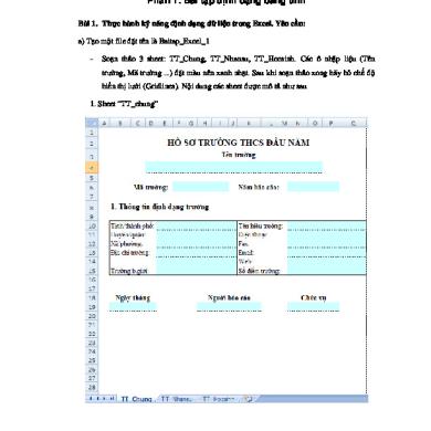 Bai Tap Thuc Hanh MS Excel (1) [PDF] | Documents Community Sharing