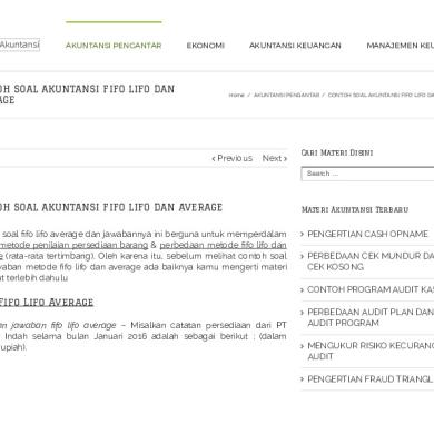 Contoh Soal Akuntansi Fifo Lifo Dan Average - Materi Akuntansi [PDF] | Documents Community Sharing