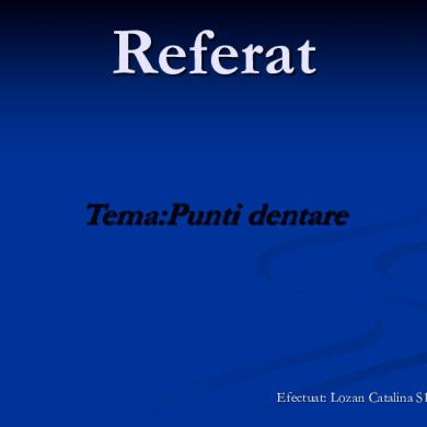 Referat Punti Dentare [PDF] | Documents Community Sharing