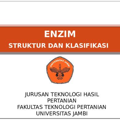1. Struktur Dan Klasifikasi Enzim [PDF] | Documents Community Sharing