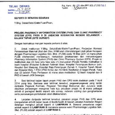 Surat Perluasan Projek PhIS Dan CPS Negeri Selangor [PDF] | Documents Community Sharing