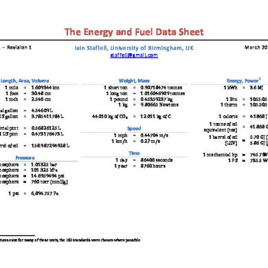 Energy and Fuel Data Sheet [PDF] | Documents Community Sharing