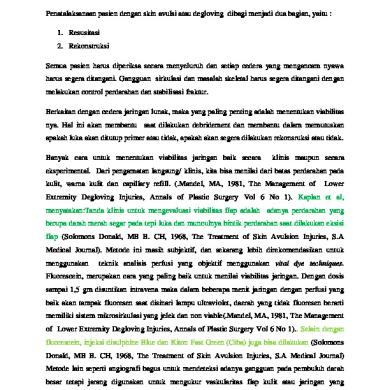 Penatalaksanaan Pasien Dengan Skin Avulsi Dibagi Menjadi Dua Bagian ...