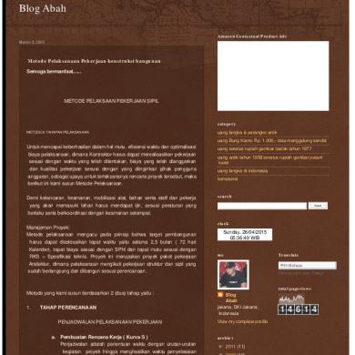Blog Abah_ Metode Pelaksanaan Pekerjaan Konstruksi Bangunan [PDF] | Documents Community Sharing