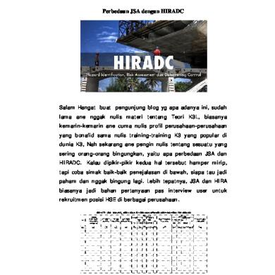 Perbedaan JSA dengan HIRADC.pdf [PDF] | Documents Community Sharing