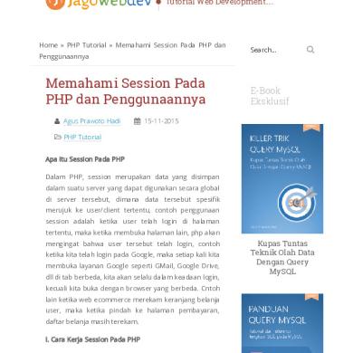 Memahami Session Pada PHP Dan Penggunaannya [PDF] | Documents Community Sharing