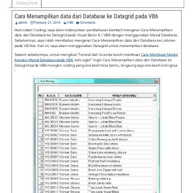 Source Code Aplikasi Cara Menampilkan Data Dari Database Ke Datagrid Pada VB6 _ Coding Visual ...
