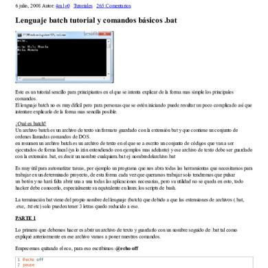 Lenguaje batch tutorial y comandos básicos .bat _ TodoHacker.pdf [PDF] | Documents Community Sharing