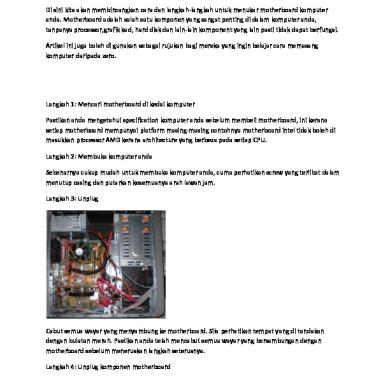 Cara Memasang Komputer Dari Awal Sampai [PDF] | Documents Community Sharing