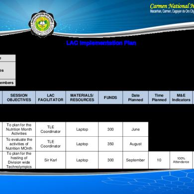 TLE SLAC Implementation Plan 2019-2020 TLE [PDF] | Documents Community ...