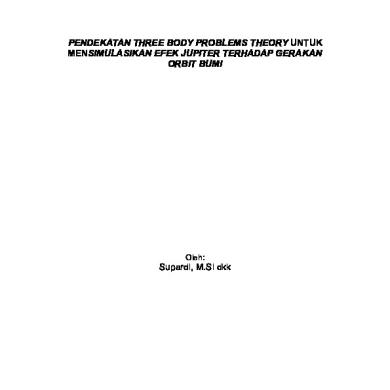 Pendekatan Three Body Problems Theory Untuk Mensimulasikan Efek Jupiter ...