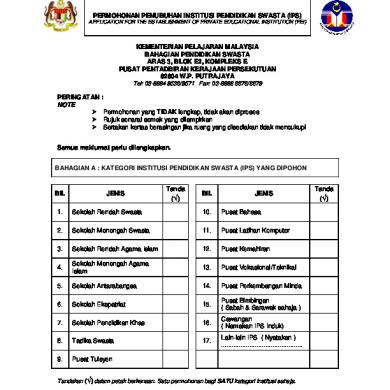 Borang Bps 1 - Borang Permohonan [PDF] | Documents Community Sharing