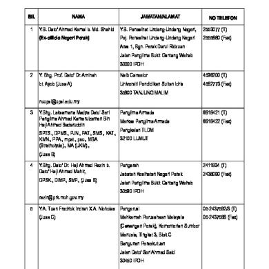 Senarai Ketua Jabatan Perak [PDF] | Documents Community Sharing