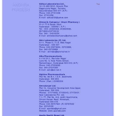 Indian Pharma Reference Guide 2006-07 [PDF] | Documents Community Sharing